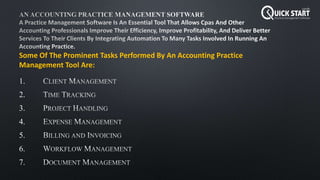 Finding an Accounting Practice Management Software - QuickstartAdmin | PPTX