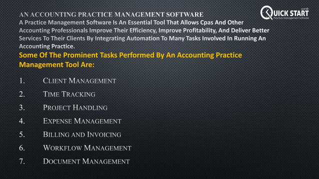 Finding an Accounting Practice Management Software - QuickstartAdmin | PPTX