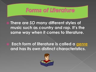 Learning about literature | PPTX | Poetry | Books and Literature