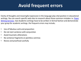 Learning academic writing | PPTX