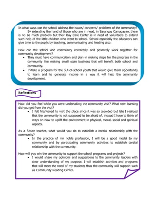 Learning act# 2 the teacher and the community | DOCX