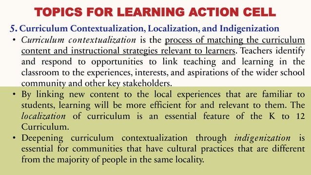 A Presentation on the Learning Action Cell | PDF | Professional School ...