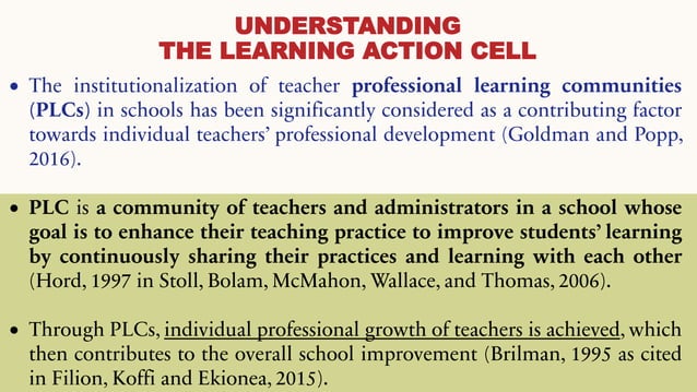 A Presentation on the Learning Action Cell | PDF | Professional School ...