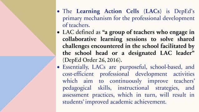 A Presentation on the Learning Action Cell | PDF | Professional School ...