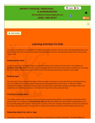 Learning activities for kids | PDF