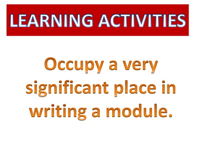 Learning activities (Modular Approach) | PPTX