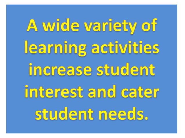 Learning activities (Modular Approach)