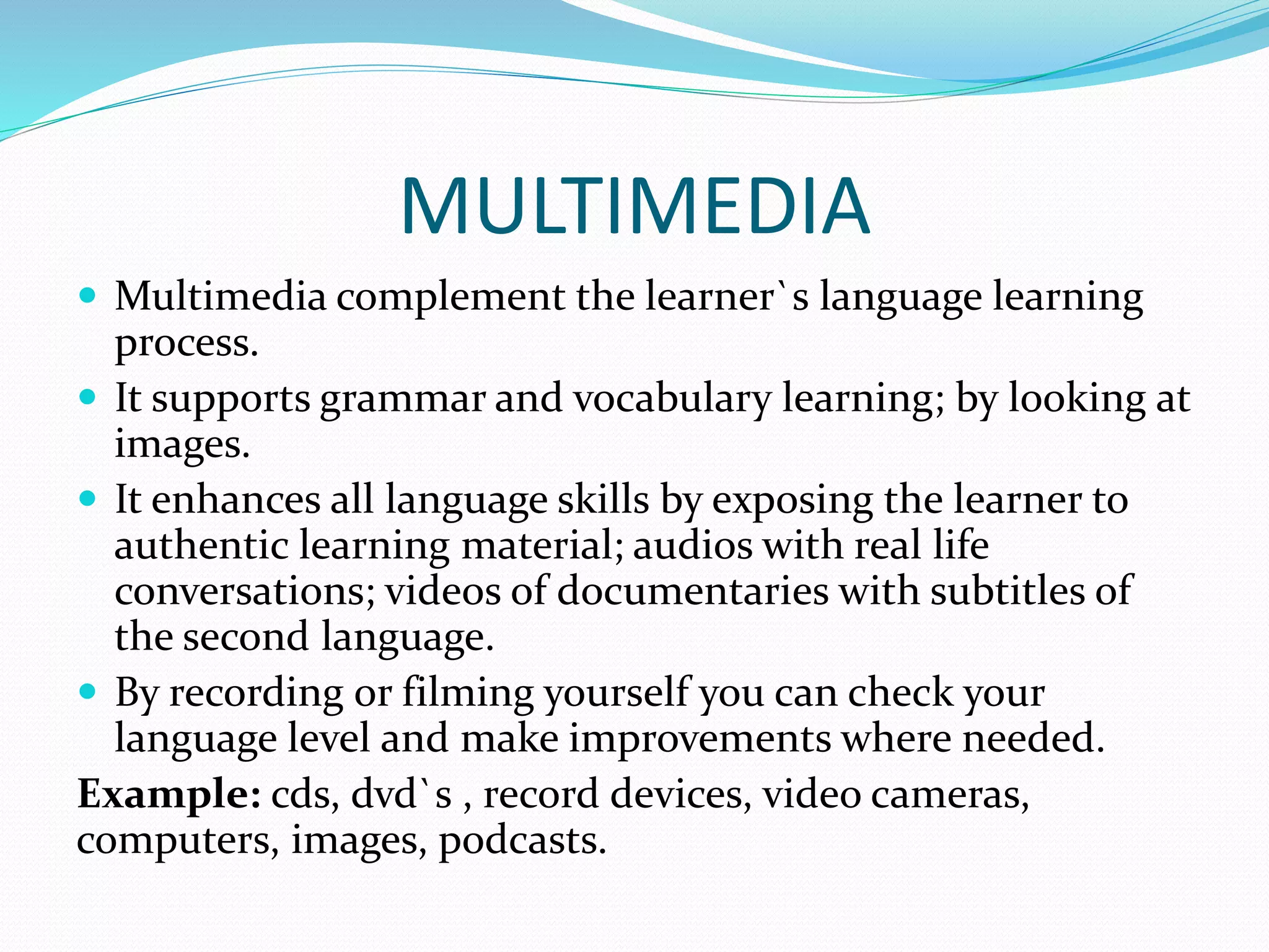 COMPUTER RESOURCES FOR LANGUAGE LEARNING | PPT