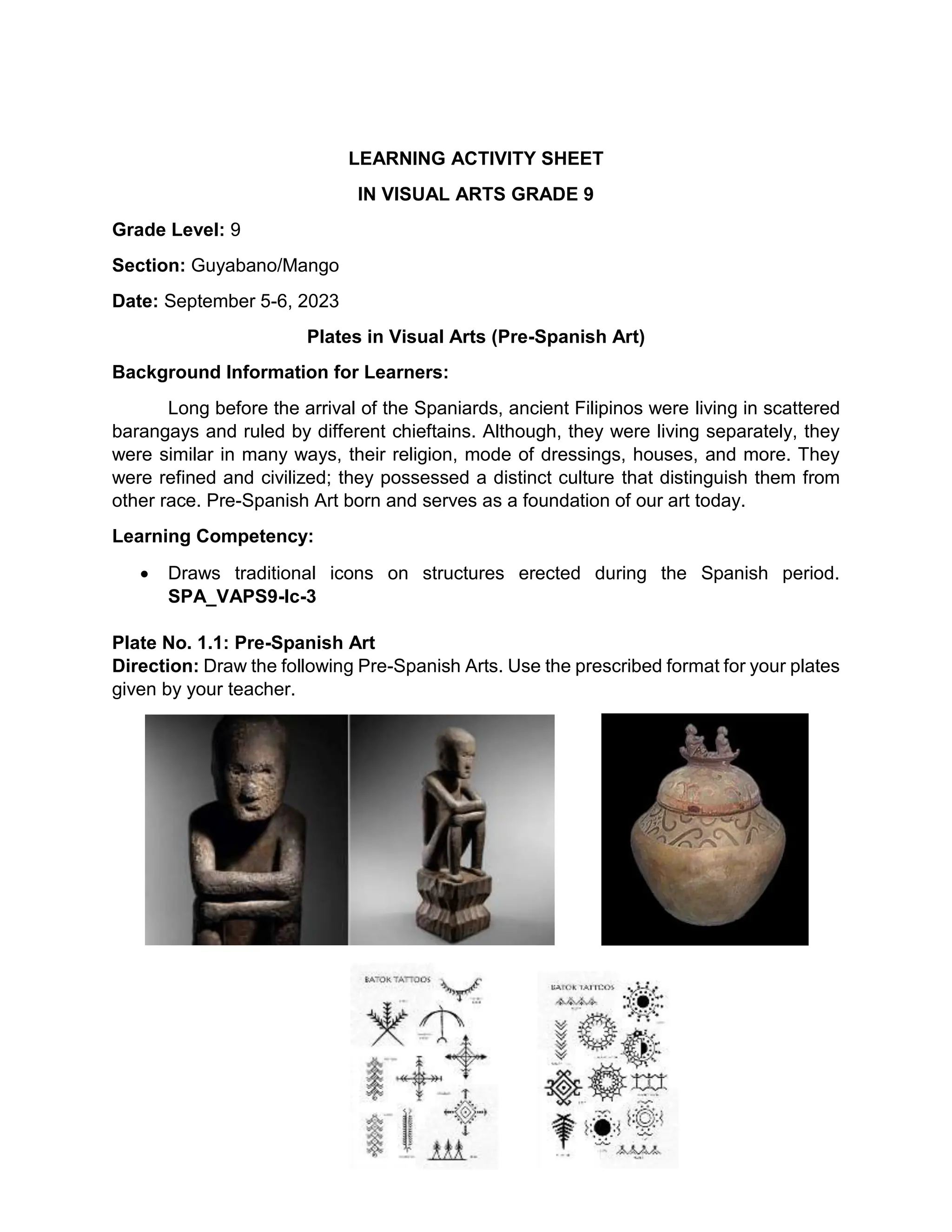 LEARNING ACTIVITY SHEET G9 Visual Arts.docx