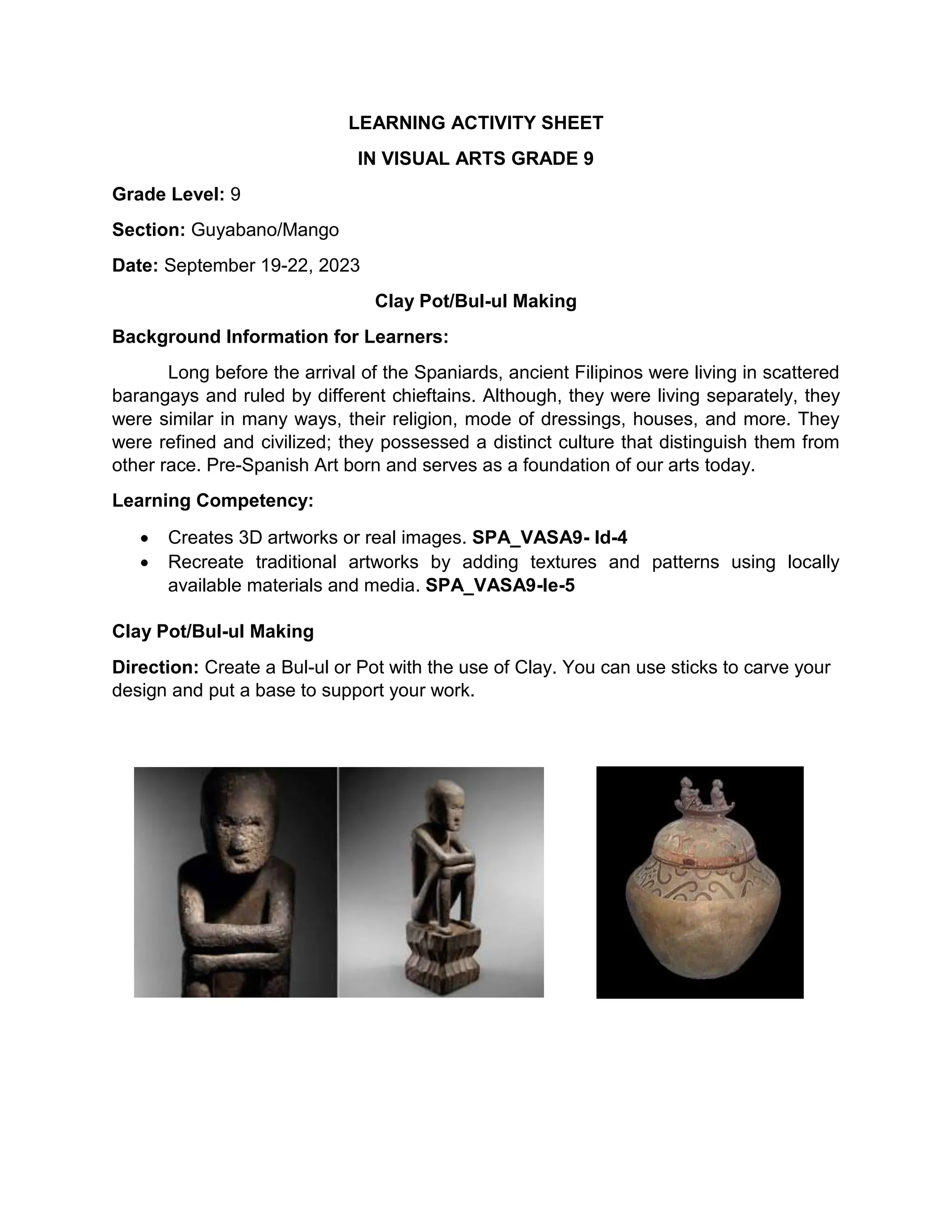 LEARNING ACTIVITY SHEET G9 Visual Arts.docx