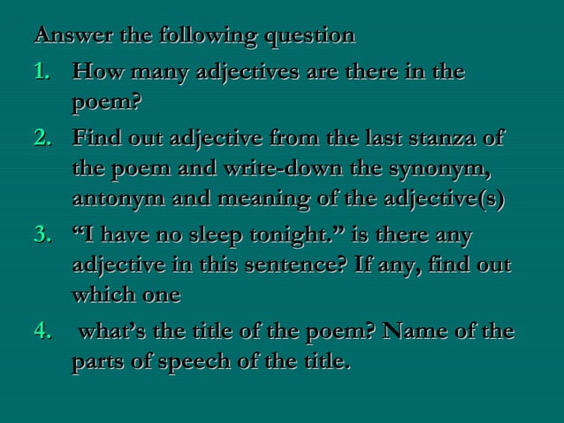 Learning adjective through poem | PPT