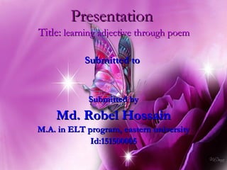 Learning adjective through poem | PPT