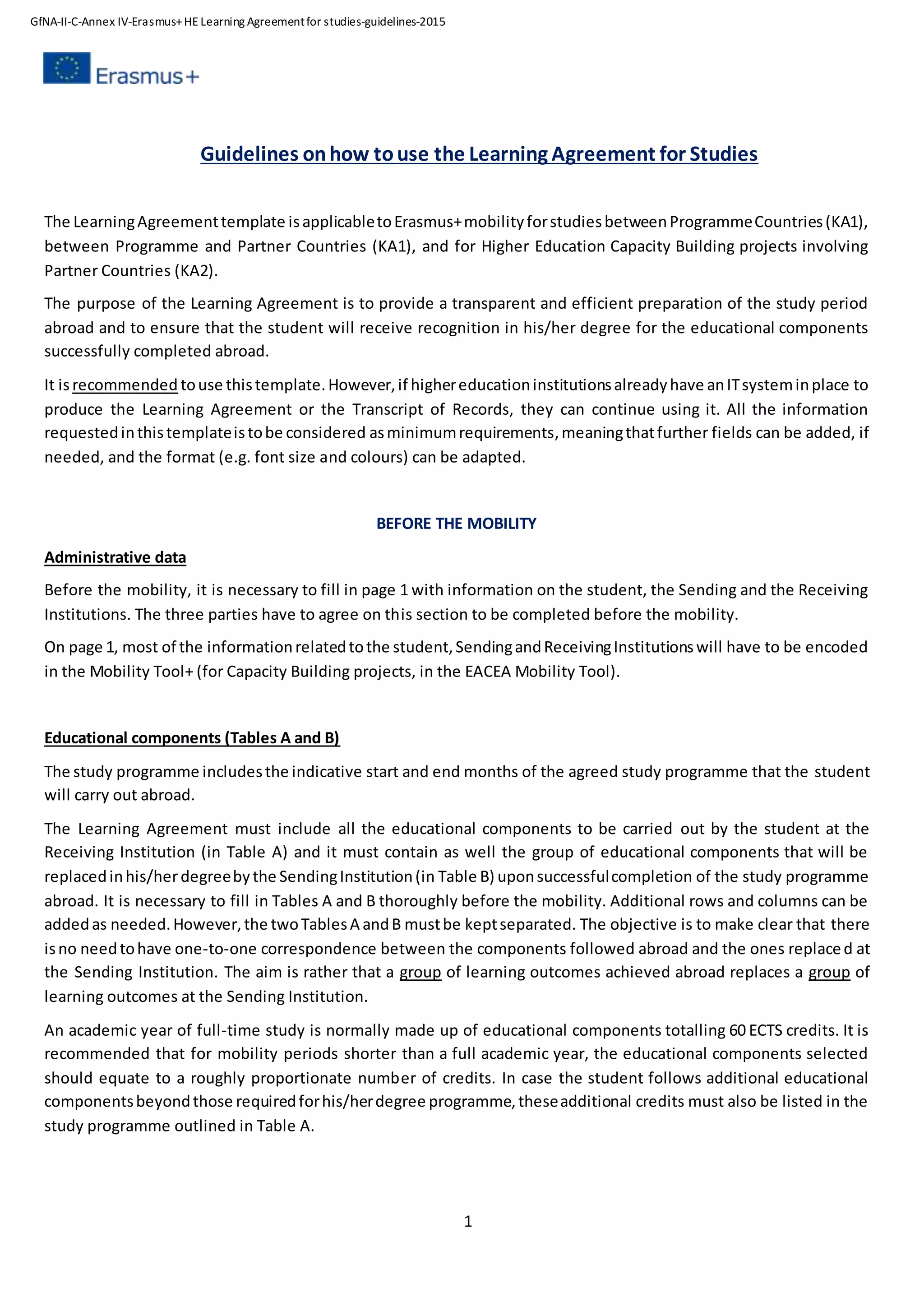 Learning agreement for studies guidelines | DOCX