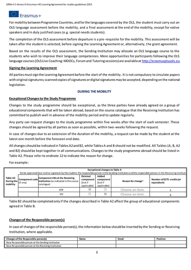 Learning agreement for studies guidelines | DOCX | Educational ...