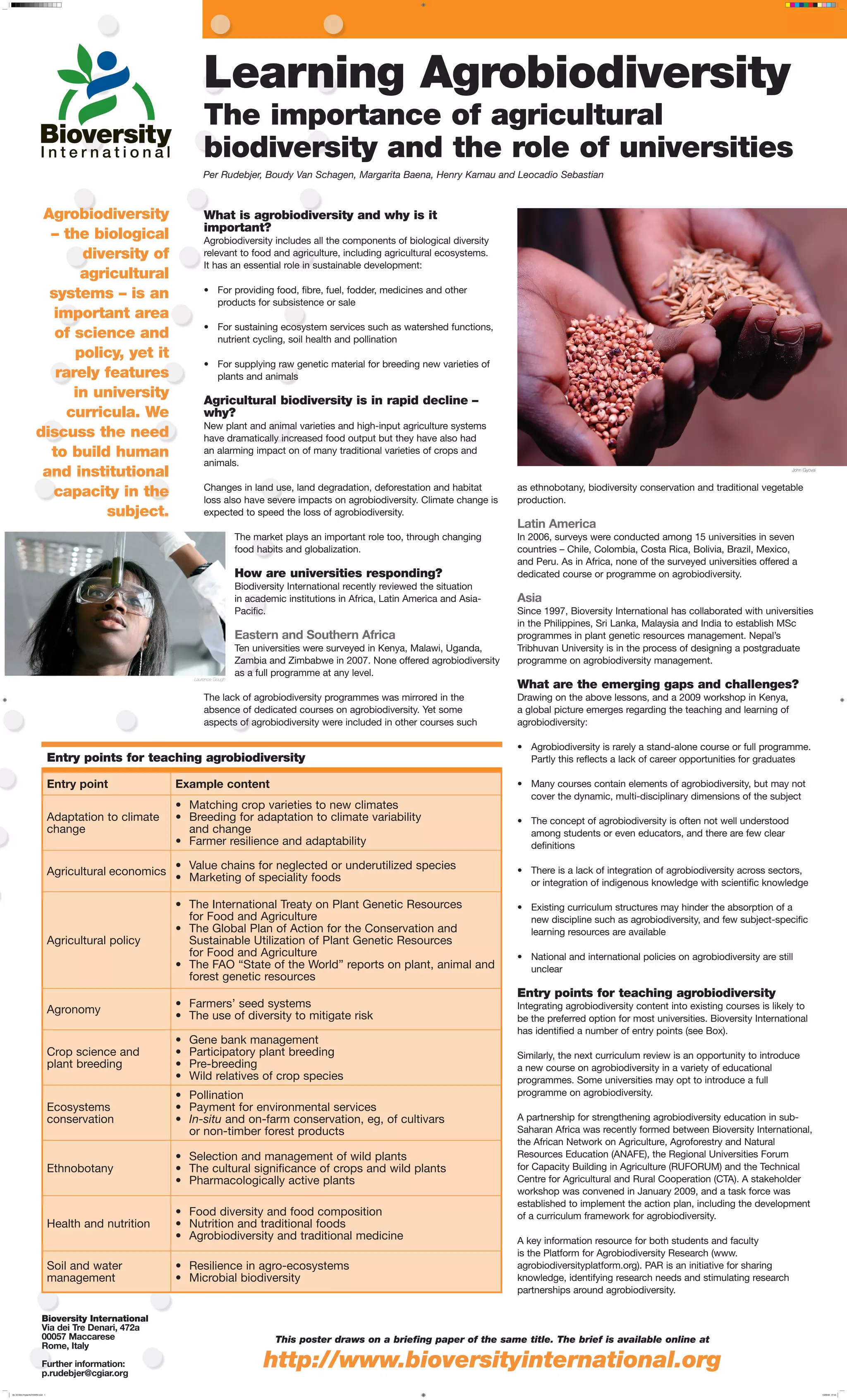poster50: Learning Agrobiodiversity the importance of agricultural ...