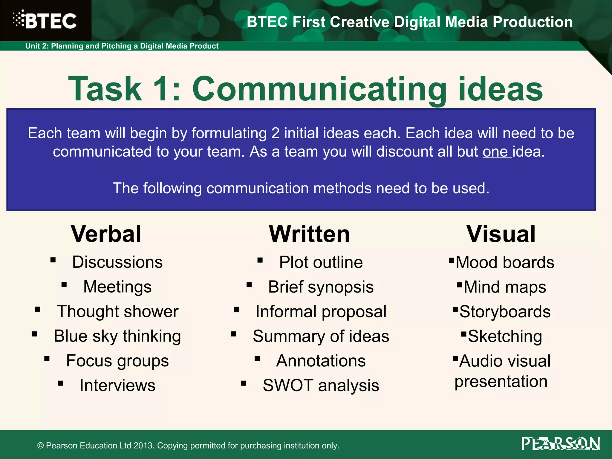 BTEC Creative Digital Media Production Unit 2 introduction | PPT