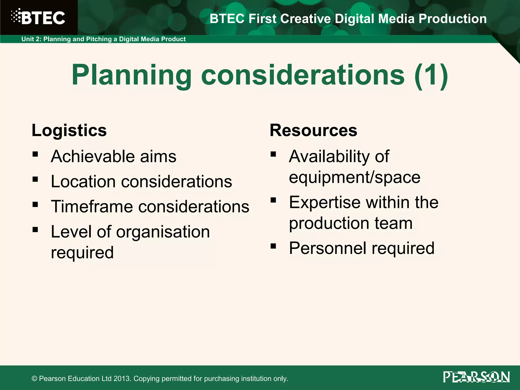 BTEC Creative Digital Media Production Unit 2 introduction | PPT