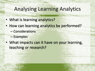 Learning Analytics | PPT