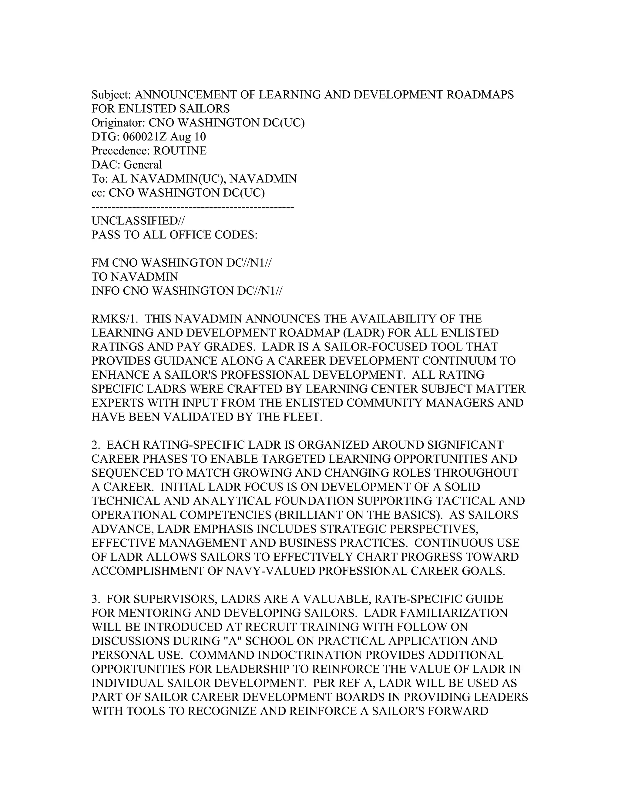 Learning and Development Roadmaps for Enlisted | DOC