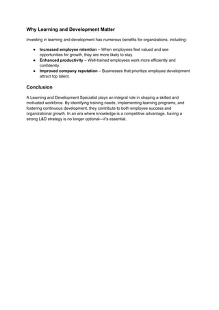 learning and development specialist..... | PDF