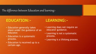 Learning V/S education | PPT
