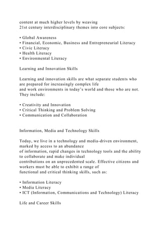 Learning and Innovation Skills – 4CsKey Subjects – 3Rs.docx