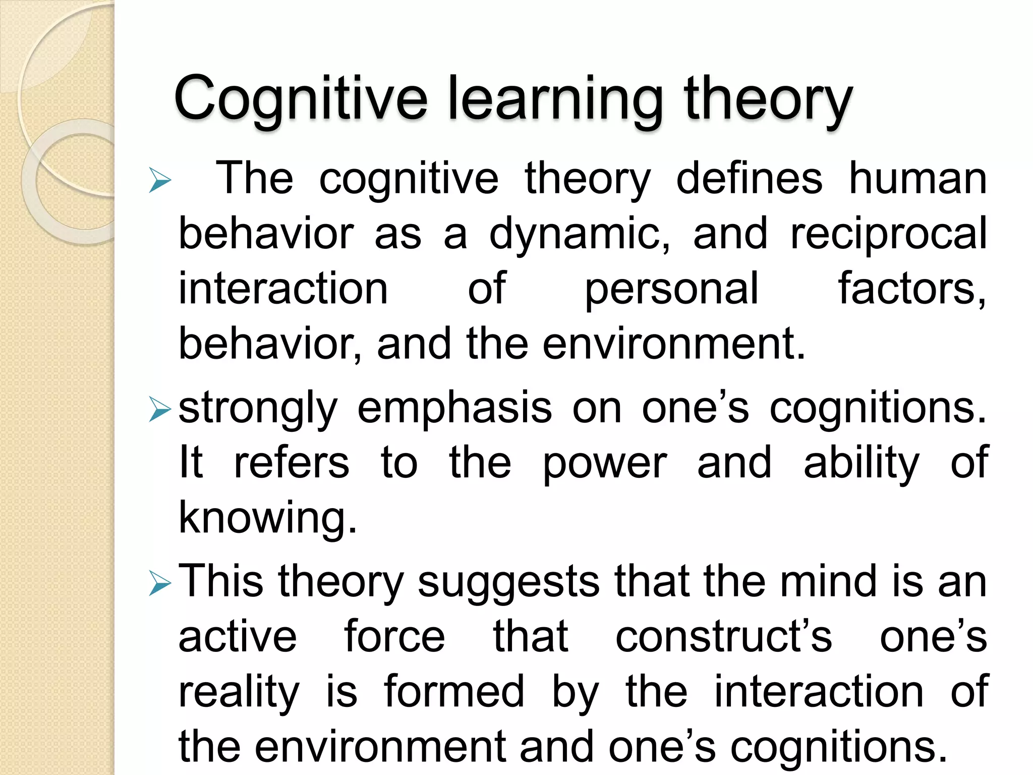 Organizational Behavior: Learning and its theories | PPT