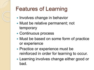 Organizational Behavior: Learning and its theories | PPT