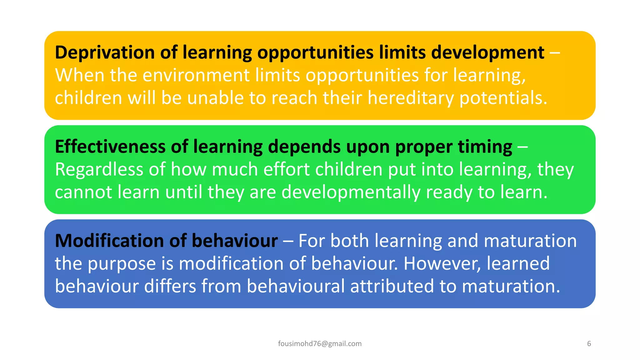Learning and maturation | PDF