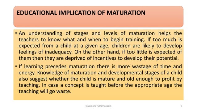 Learning and maturation | PDF