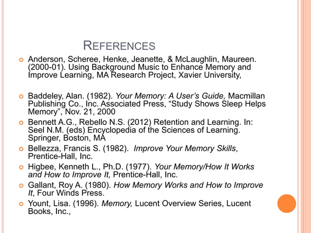 Learning and memory | PPT