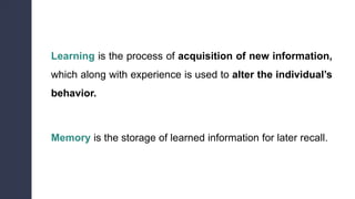 Learning and Memory | PDF