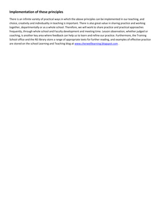 Learning and teaching at tcs | DOCX