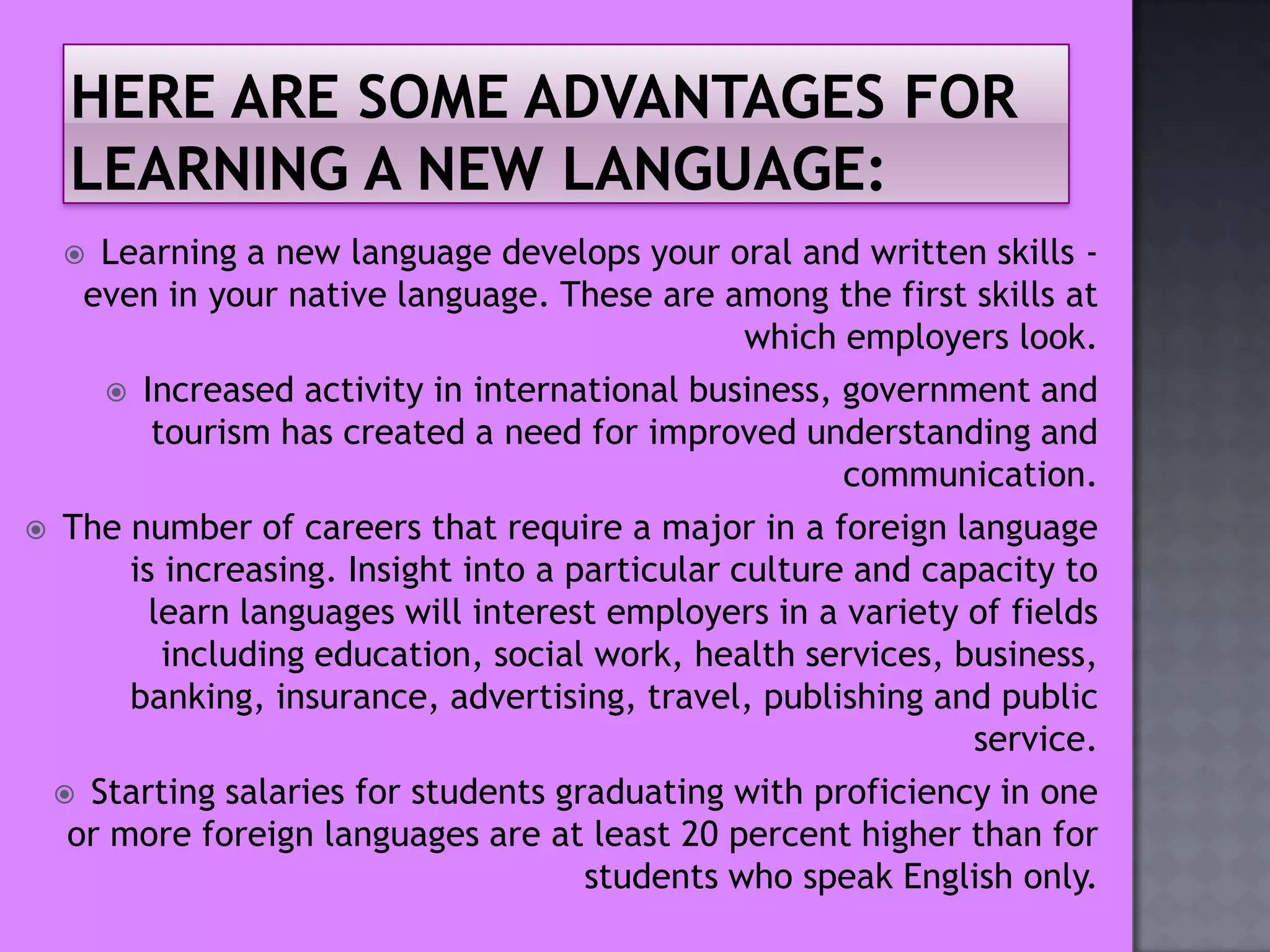 Learning a new language | PPTX