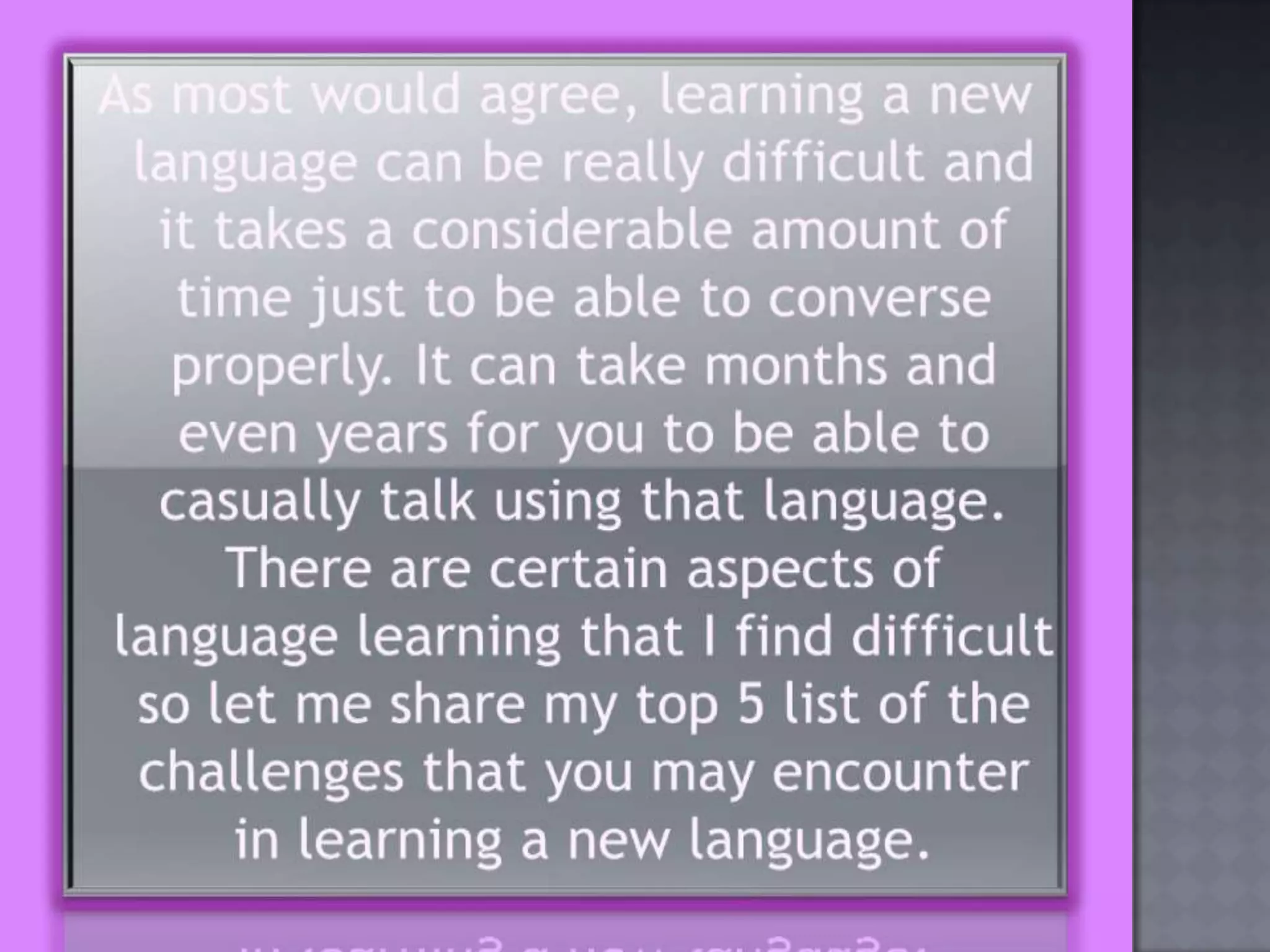 Learning a new language | PPTX