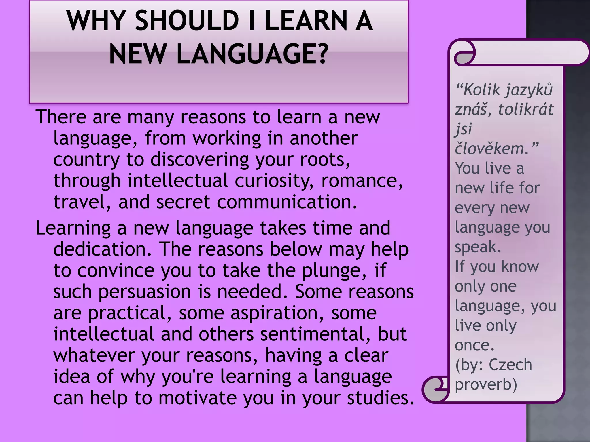 Learning a new language | PPTX