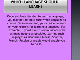 Learning a new language | PPTX