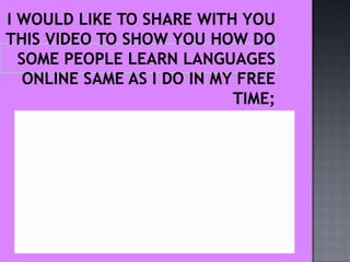 Learning a new language | PPTX