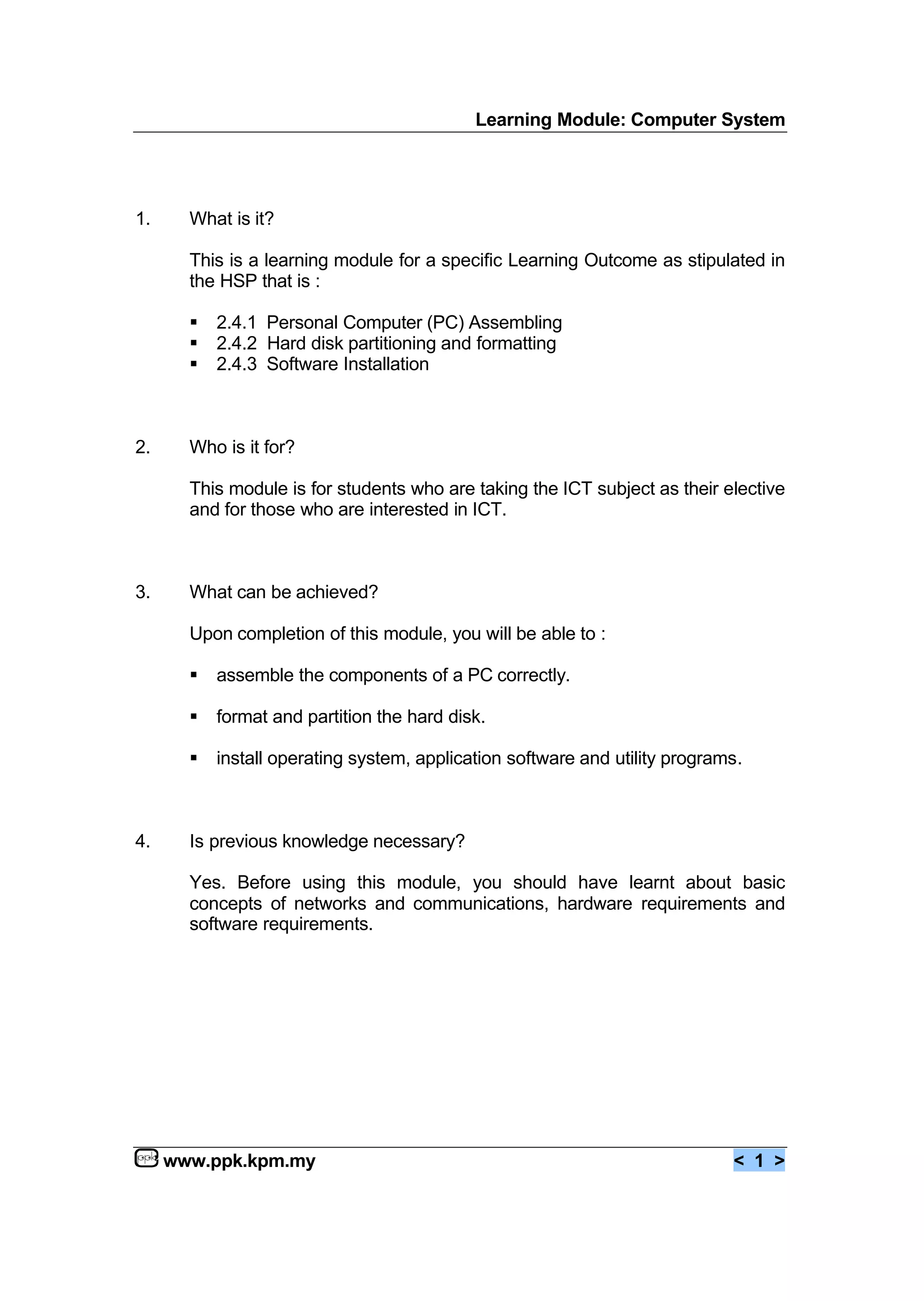 Learning area 2 computer system | PDF