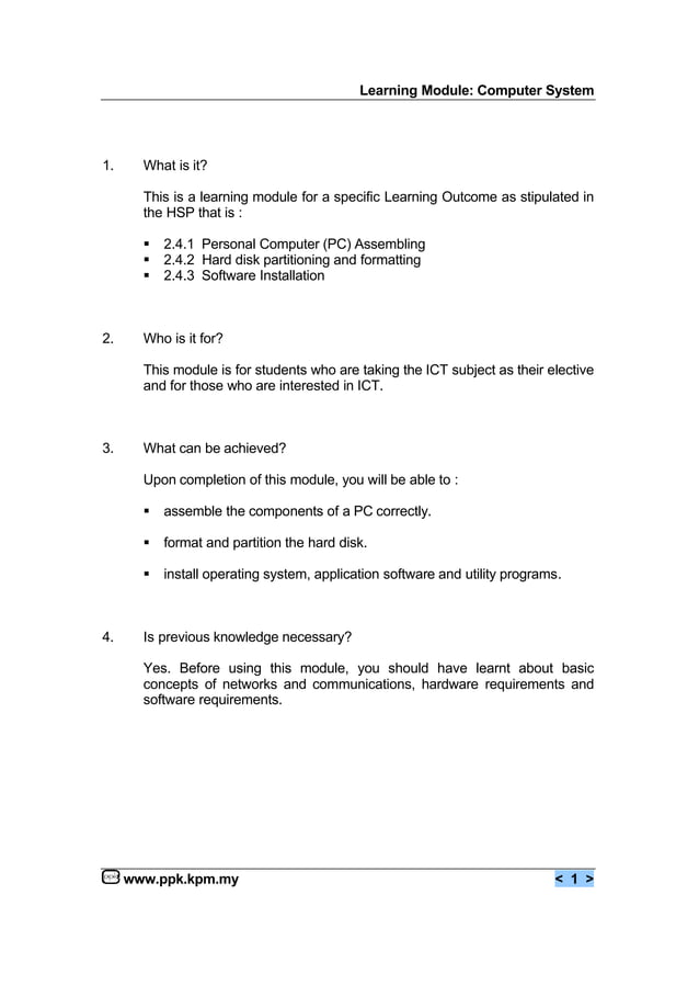 Learning area 2 computer system | PDF