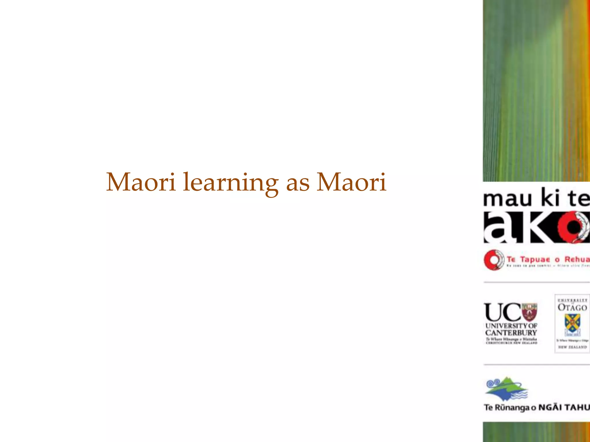 Learning as Maori | PPTX