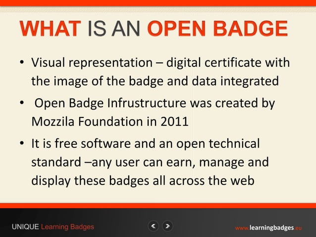 Learning badges presentation for open discussion | PPT
