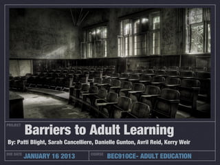 Adult Learning Barriers | PPT