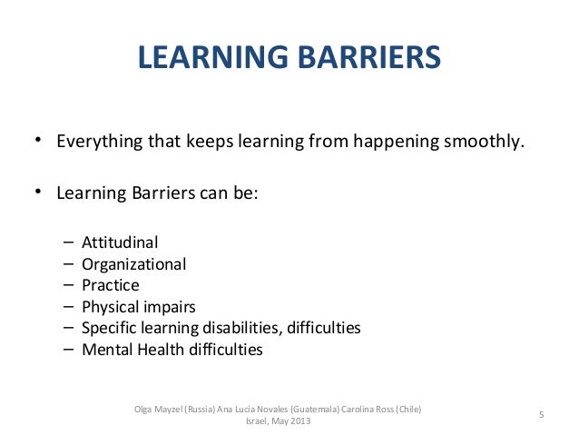 Barriers To Learning