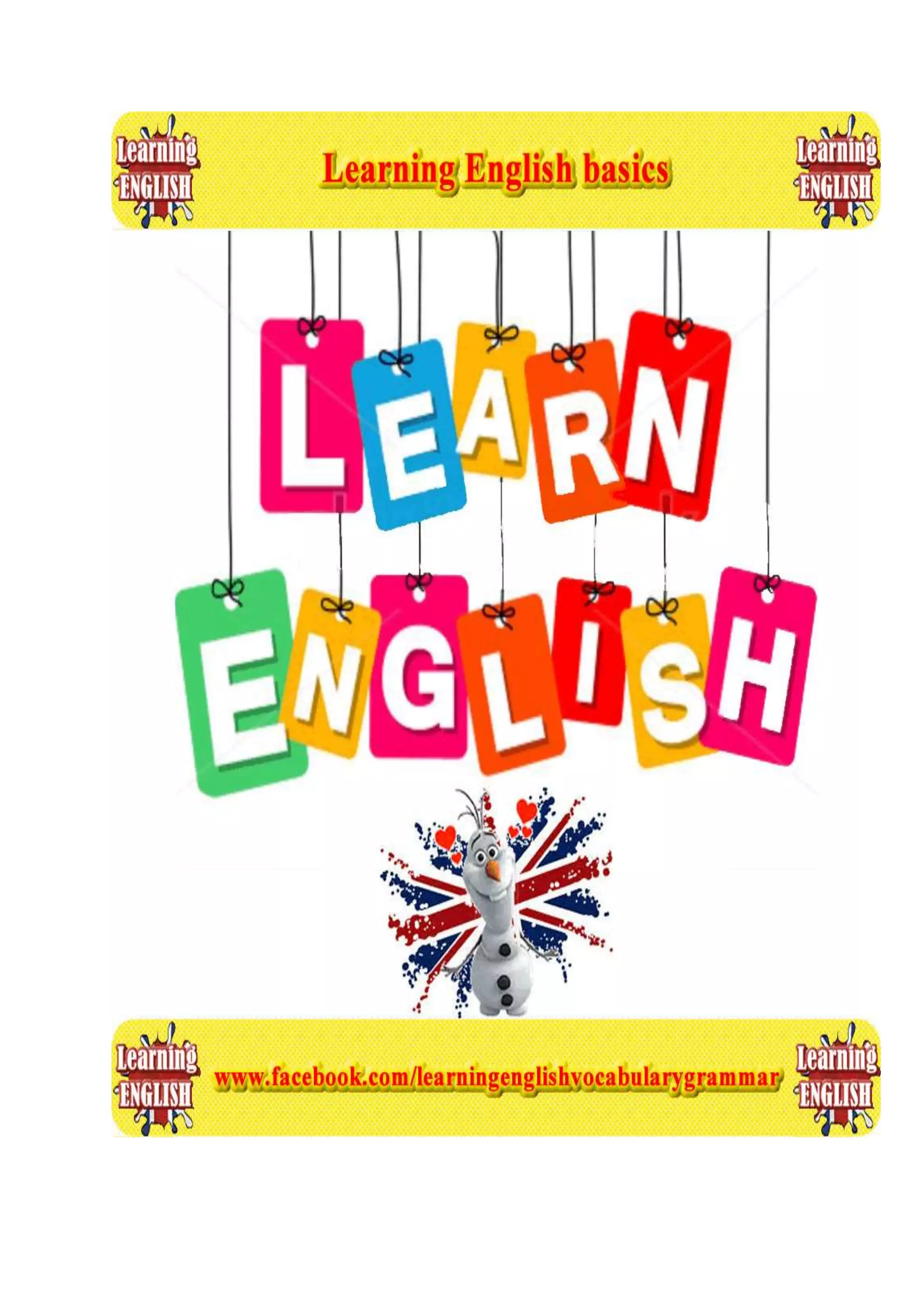 Learning basic English - basics of English lessons | PDF