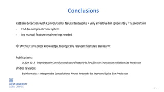 Learning biologically relevant features using convolutional neural networks for dna sequence ...