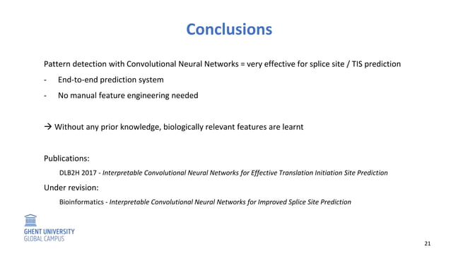 Learning biologically relevant features using convolutional neural networks for dna sequence ...