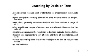 Learning by Decision Tree Learning by Decision Tree | PPTX