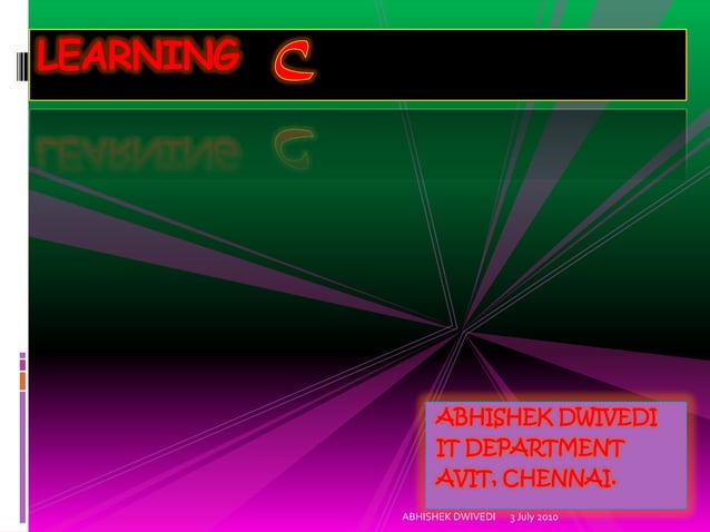 INTRODUCTION TO C PROGRAMMING | PPSX