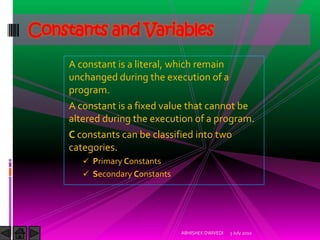 INTRODUCTION TO C PROGRAMMING | PPSX